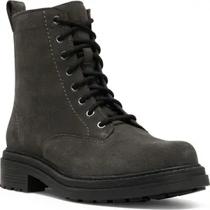 Clarks Orinoco 3 Lane Leather Boot - Dark Grey Suede
