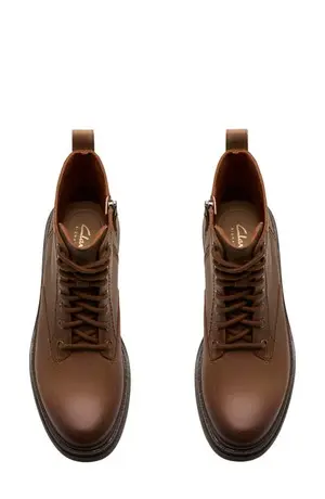 Clarks Orinoco 3 Lane Leather Boot - Walnut Leather