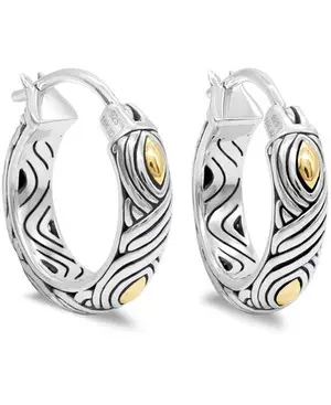 DEVATA 20mm Woven Hoop Earrings - Silver