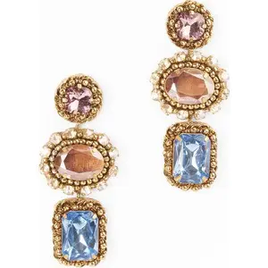 Deepa Gurnani Rehman Crystal Drop Earrings - Blue