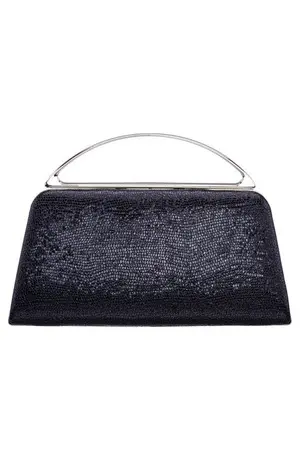 Nina Genesis Faux Leather Clutch - Black