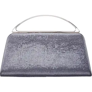 Nina Genesis Faux Leather Clutch - Dark Silver