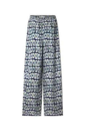 LANVIN Printed Wide-leg Silk Pants