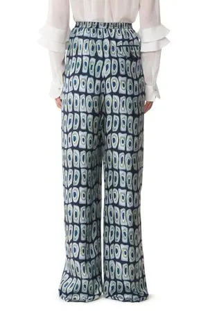 LANVIN Printed Wide-leg Silk Pants