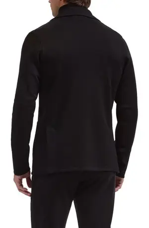 Bugatchi Double-breasted Merino Wool Sweater Blazer - Black