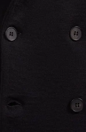 Bugatchi Double-breasted Merino Wool Sweater Blazer - Black