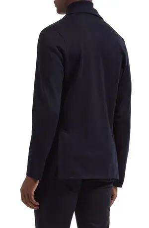 Bugatchi Double-breasted Merino Wool Sweater Blazer