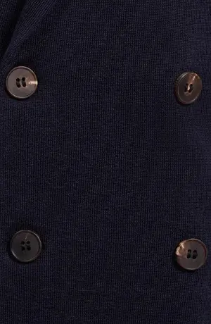 Bugatchi Double-breasted Merino Wool Sweater Blazer