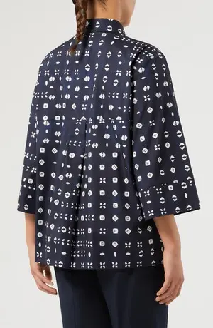 Marina Rinaldi Geometric Print Cotton Shirt