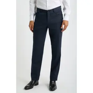 JACK VICTOR Wool Melange Stretch Five Pocket Pants - Navy