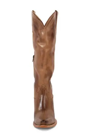 FREEBIRD Thunderbird Knee High Leather Western Boots - Beige