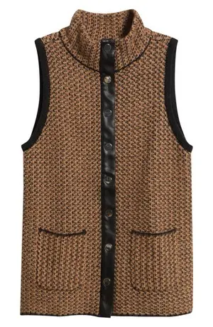 Anne Klein Metallic Bouclè Knit Vest