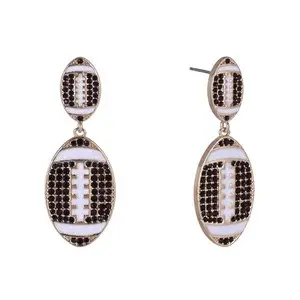 HALLMARK Game Day Stone Football Drop Earrings - Brown