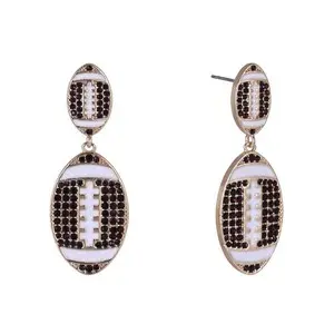 HALLMARK Game Day Stone Football Drop Earrings - Brown