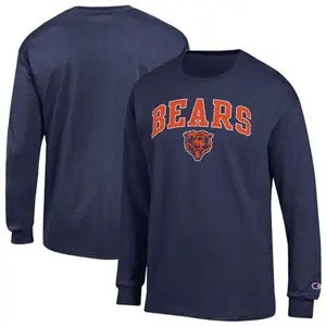 Champion Chicago Bears Arch Over Logo Long Sleeve T-shirt - Navy