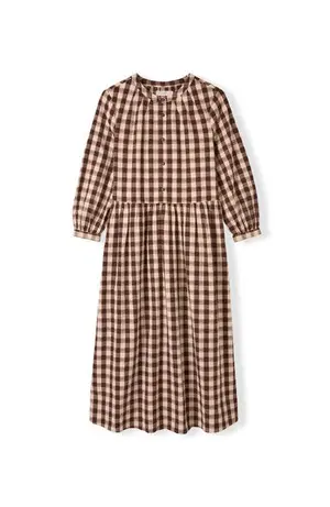 CELTIC & CO. Collarless Gingham Midi Dress