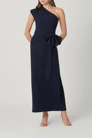 Shoshanna Ansley Stretch Crepe One-shoulder Dress