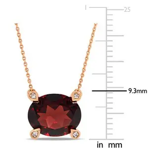 JULIANNA B. Oval And Diamond Accent Necklace In 10k Rose Gold