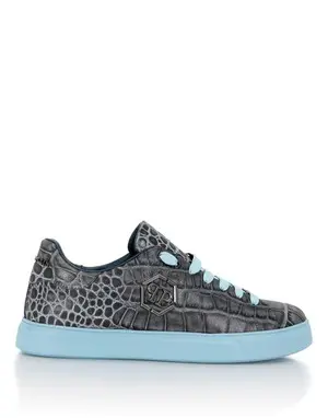 Philipp Plein Croc Effect Leather Low-top Sneakers