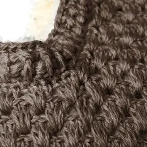 NIRVANNA DESIGNS Lambswool Crochet Hood With Chin Ties