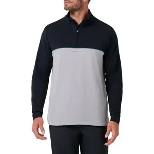 Travis Mathew Fibercloud Colorblocked Quarter Zip Pullover - Black