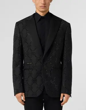 Philipp Plein Wool Blazer With Stin Details Monogram