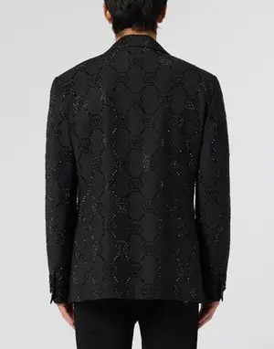 Philipp Plein Wool Blazer With Stin Details Monogram