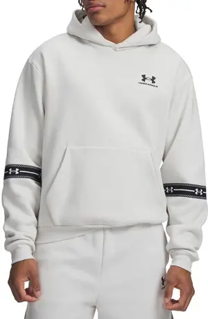 Under Armour Icon Fleece Taped Hoodie - Summit White/black