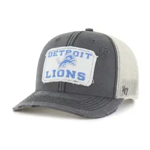 '47 Detroit Lions Egremont Well-worn Adjustable Trucker Hat - Charcoal