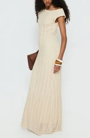 Princess Polly Cap Sleeve Pointelle Maxi Dress