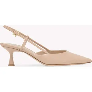 GIANVITO ROSSI Kitten Heel Slingback Pumps - Peach