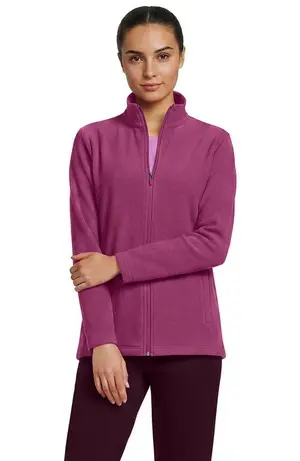 LANDS' END Anyweather Fleece Full Zip Jacket - Light Raspberry/burgundy