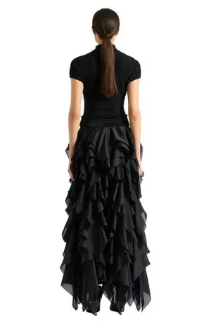 Balmain Long Ruffled Skirt