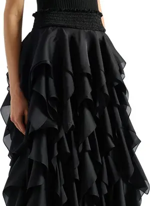 Balmain Long Ruffled Skirt