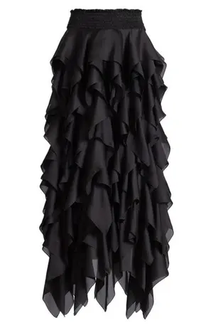 Balmain Long Ruffled Skirt
