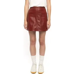 Zadig&Voltaire Jaime Leather Miniskirt - Cherry