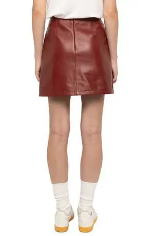 Zadig&Voltaire Jaime Leather Miniskirt - Cherry