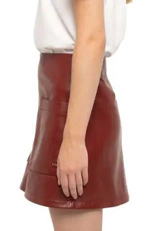 Zadig&Voltaire Jaime Leather Miniskirt - Cherry