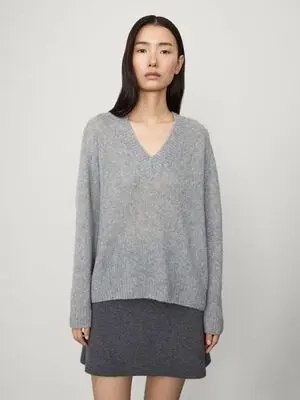 LISA YANG Light Leona Silk Cashmere Sweater - Grey