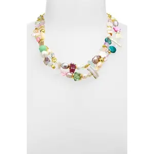MELANIA CLARA Freshwater Pearl & Crystal Choker - Pastel Multi