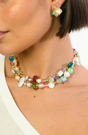 MELANIA CLARA Freshwater Pearl & Crystal Choker