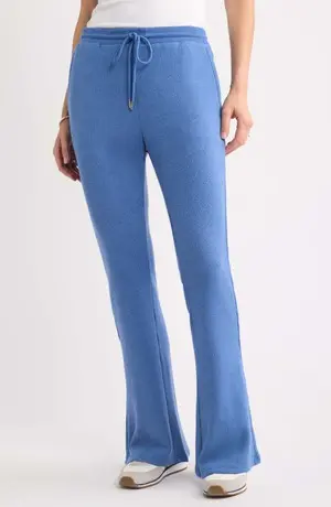 Caslon Waffle Flare Leg Pants - Blue Glory