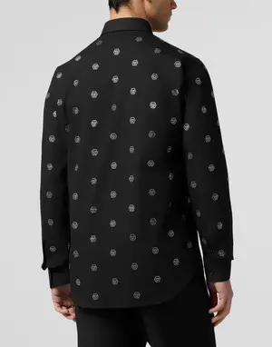 Philipp Plein Sugar Daddy Cut Shirt Monogram Strass