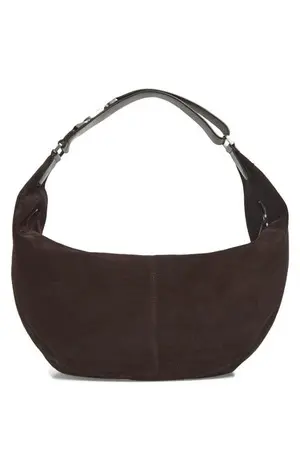 LEMAIRE Quiver Clip Suede Bag - Ebony Brown