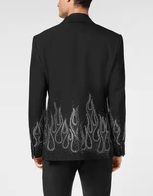 Philipp Plein Gabardine Blazer Ls Strass Flame