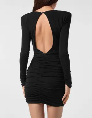Philipp Plein Long-sleeved Mini Dress With Plunging Neckline