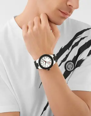 PLEIN SPORT Vortex Watch With Stainless Steel Case And Silicone Strap - Black/white