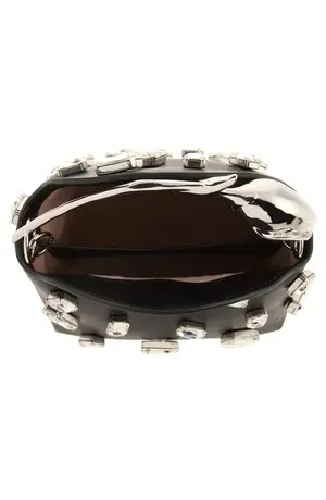 Erdem Mini Bloom Crystal Embellished Leather Handbag