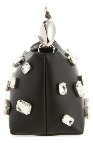 Erdem Mini Bloom Crystal Embellished Leather Handbag