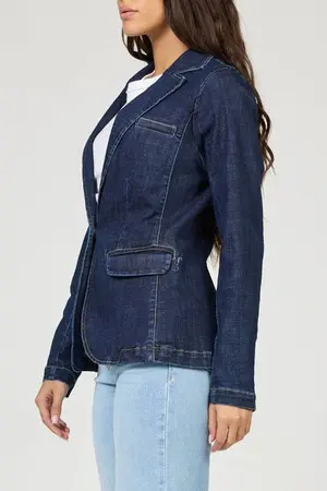 DEAR JOHN Minah One Button Denim Blazer